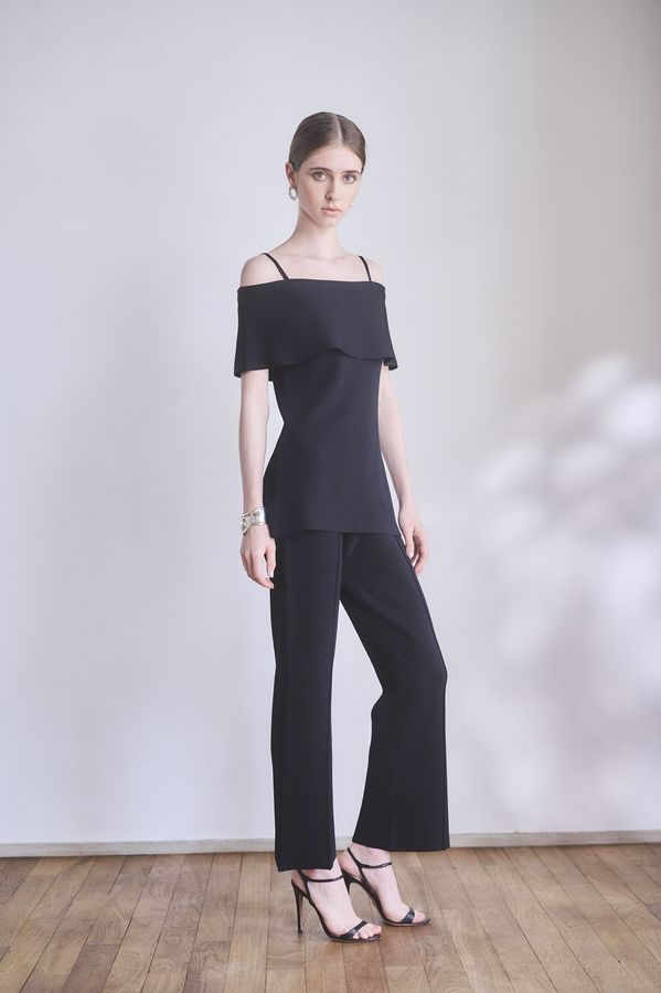 【Michiko Yamawaki×Estella.K】Off-Shoulder Knit Set -Black- S/M 2size