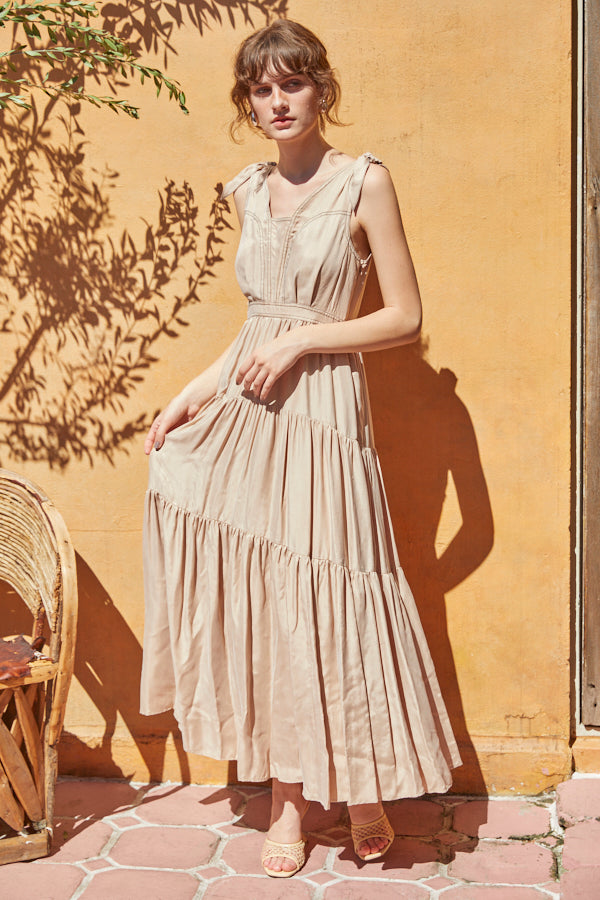 Regina Long Dress -BEG- – Estella.K