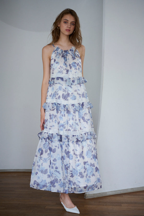 Julian Floral Dress -BLU- – Estella.K